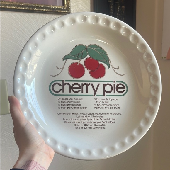 Dining | Vintage Cherry Pie Recipe Plate | Poshmark